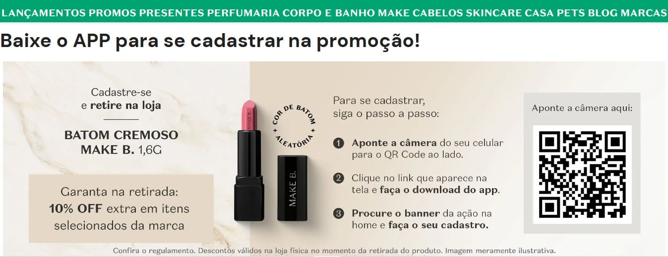 Amostra Grátis Batom Make B Boticário: Participe!