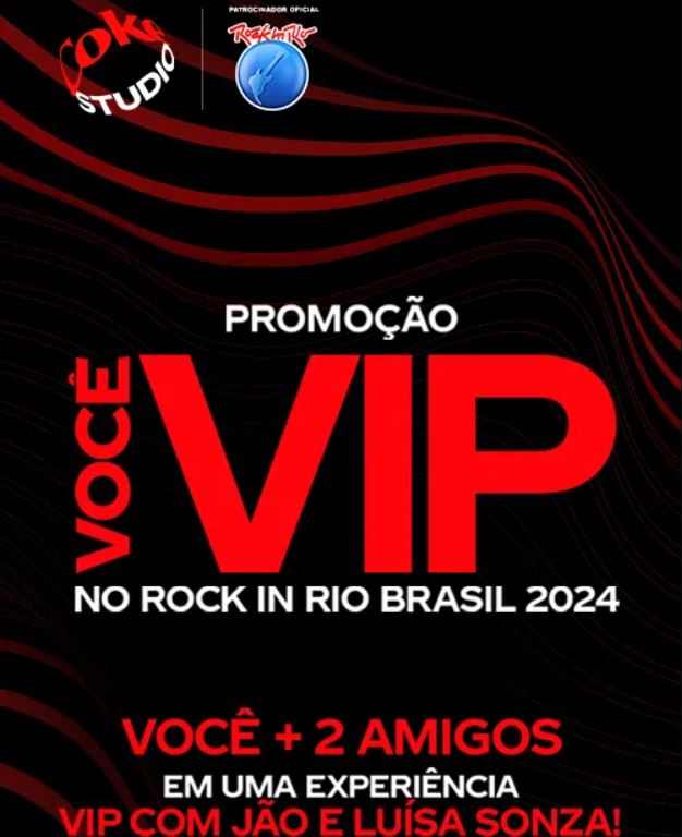 Promoção Coca-Cola VIP no Rock in Rio com Jão e Luísa Sonza