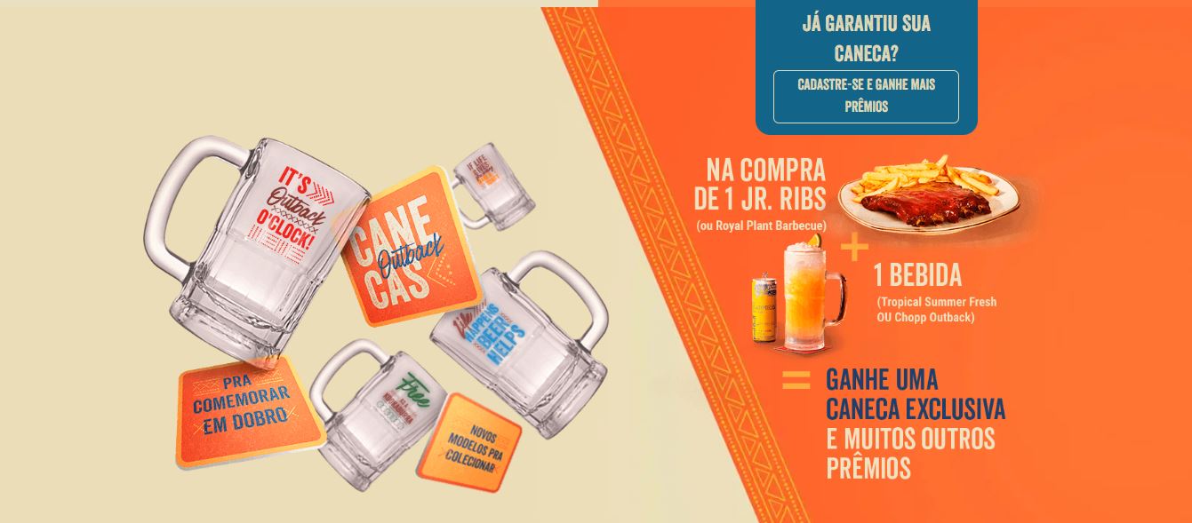 Promoção Canecas Outback 2024: Colecione e Gire a Roleta!
